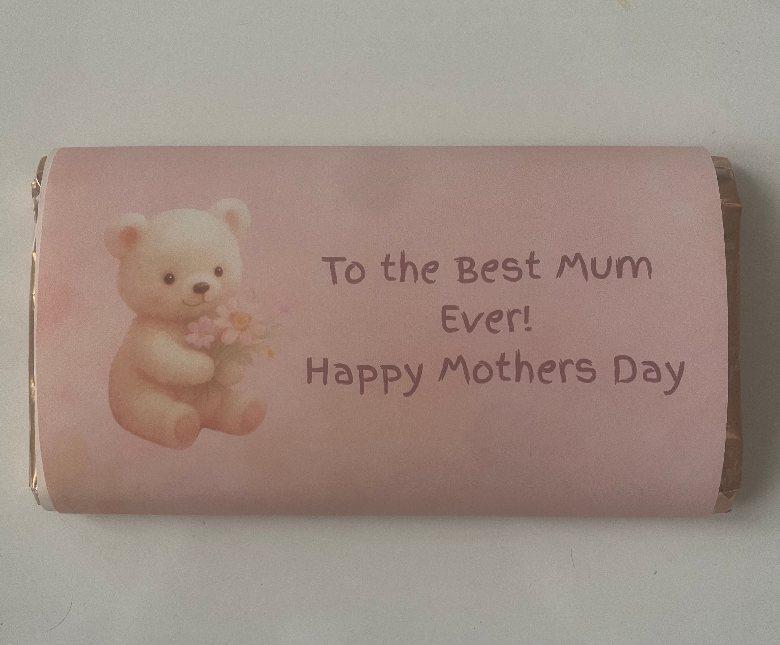 Happy Mother’s Day bear chocolate wrapper (chocolate not included ...